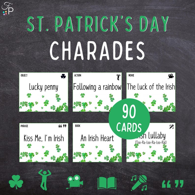 St. Patrick’s Day Charades | Fun Printable St. Patrick's Day Party Game ...
