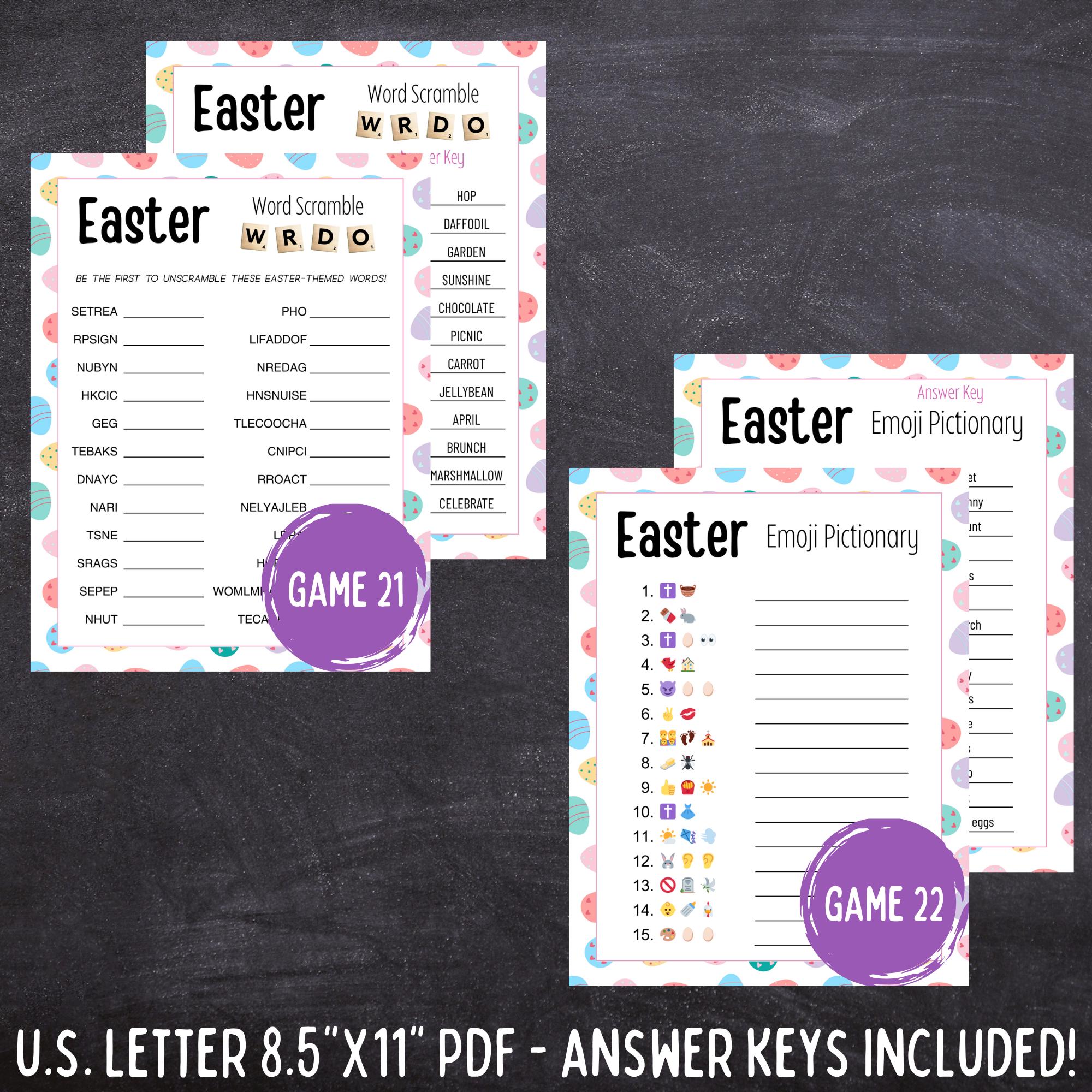 Easter Game Bundle | 25 Printable Easter Party Games for Kids, Adults ...