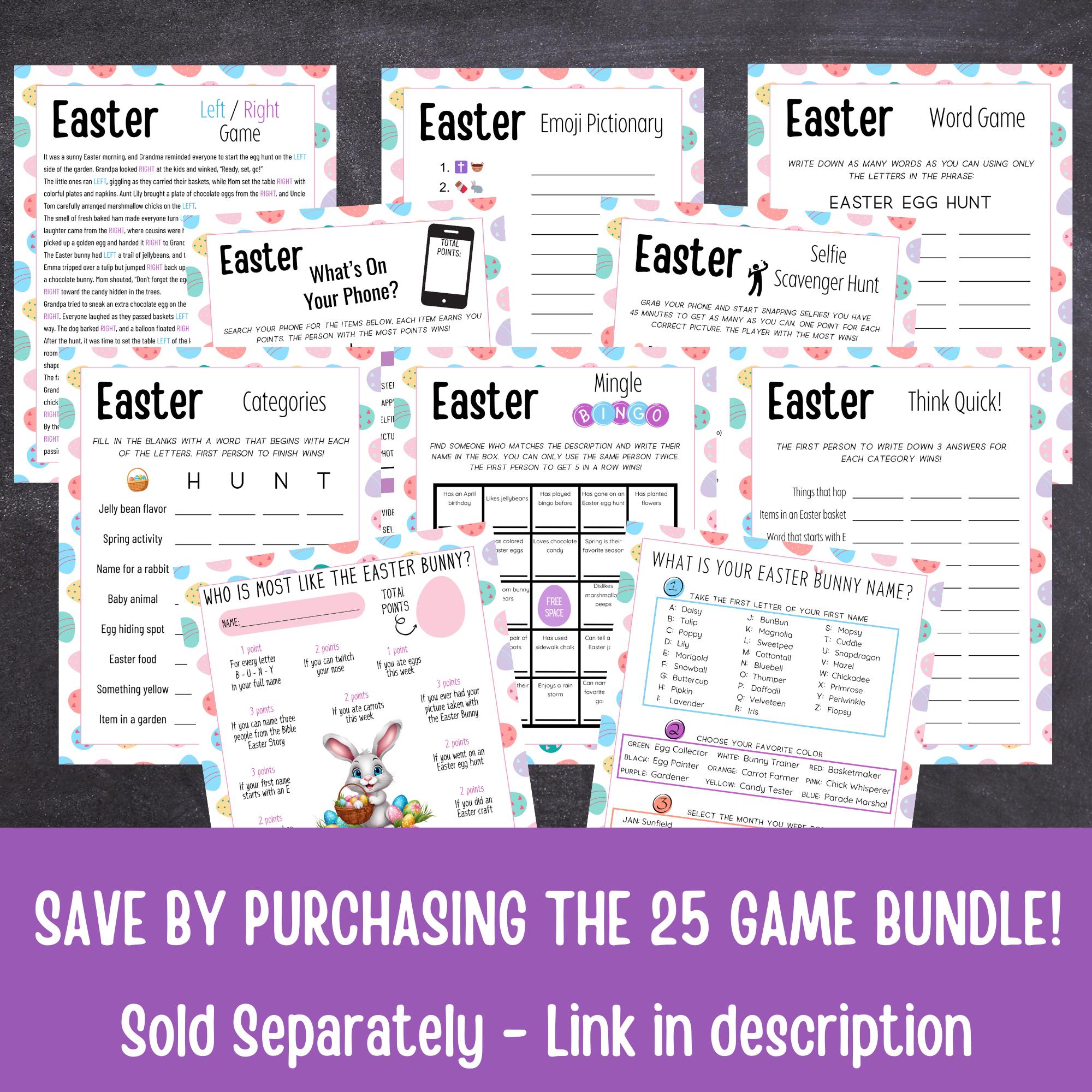 Easter Bunny Name Game | Printable Easter Party Game for Kids, Adults ...