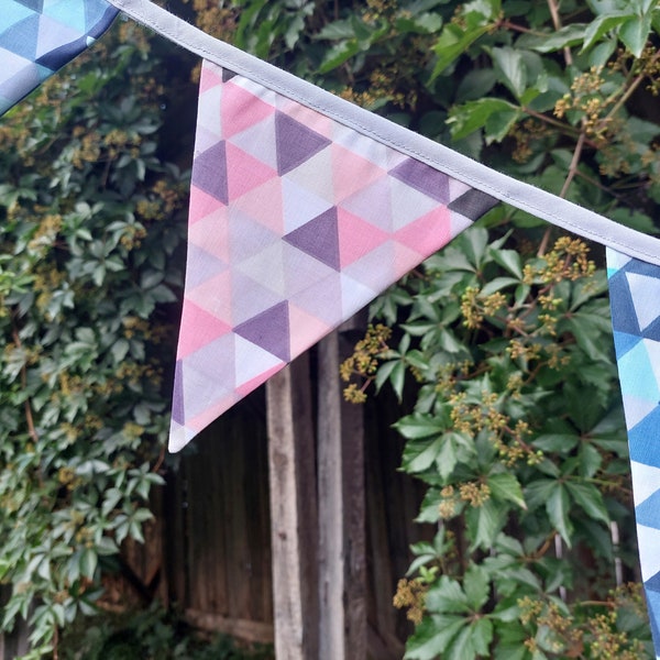 Pink Blue Bunting - Etsy