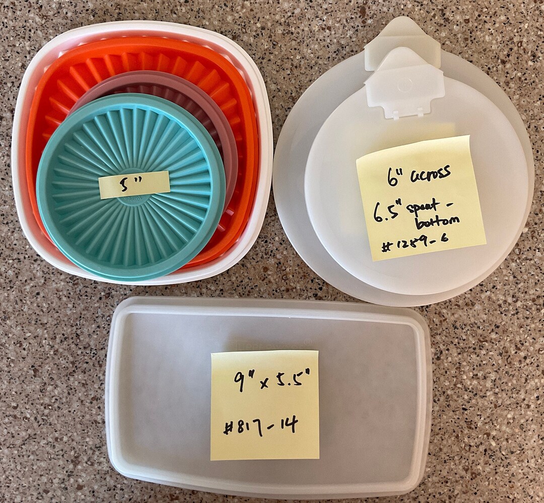Vintage Tupperware Replacement Lids, Sevalier/sunburst Mix N Stor Spout ...