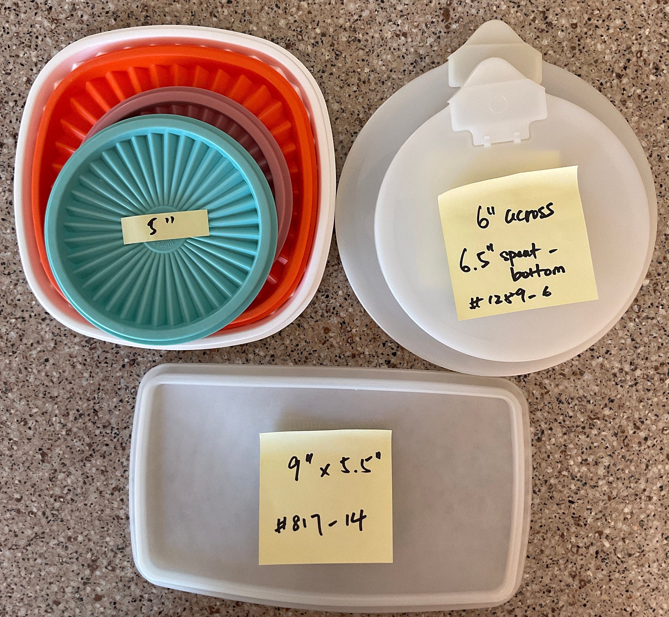 Vintage Tupperware Replacement Lids, Sevalier/sunburst Mix N Stor Spout ...