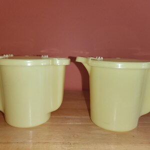 Vintage Flip Top Yellow Color Sugar and Creamer Tupperware Container ...