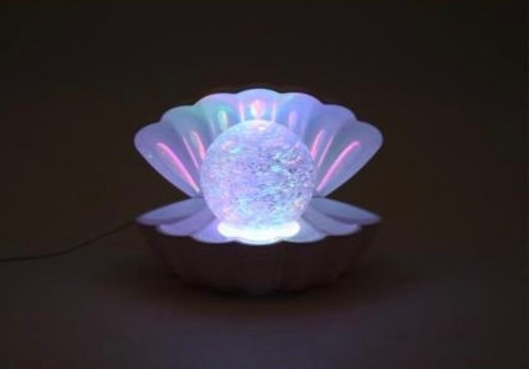 Sensory Mood Night Light With Colour Changing Glitter Ball- White Shell ...