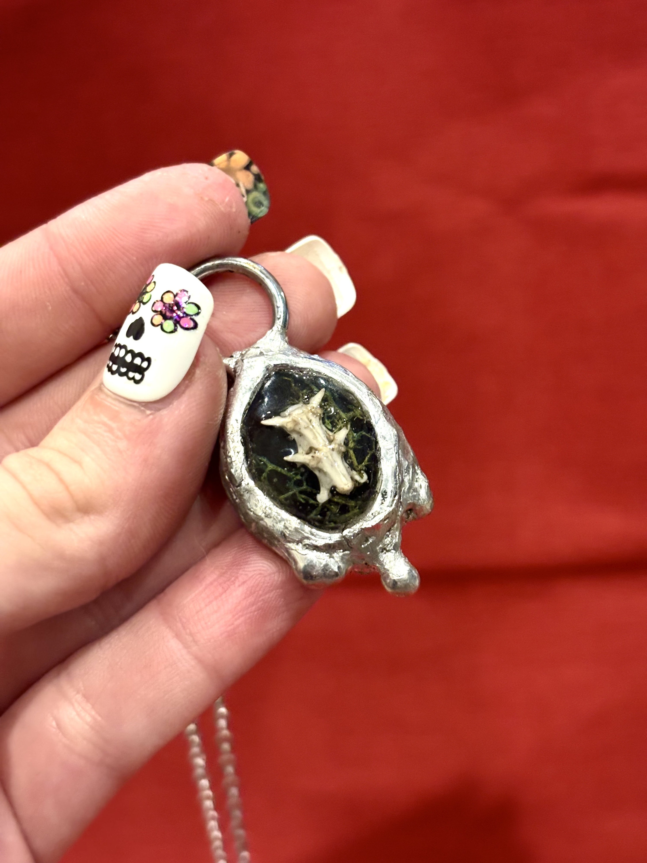 Dripping Snake Vertebrae Pendant hand Soldered-one of a Kind - Etsy