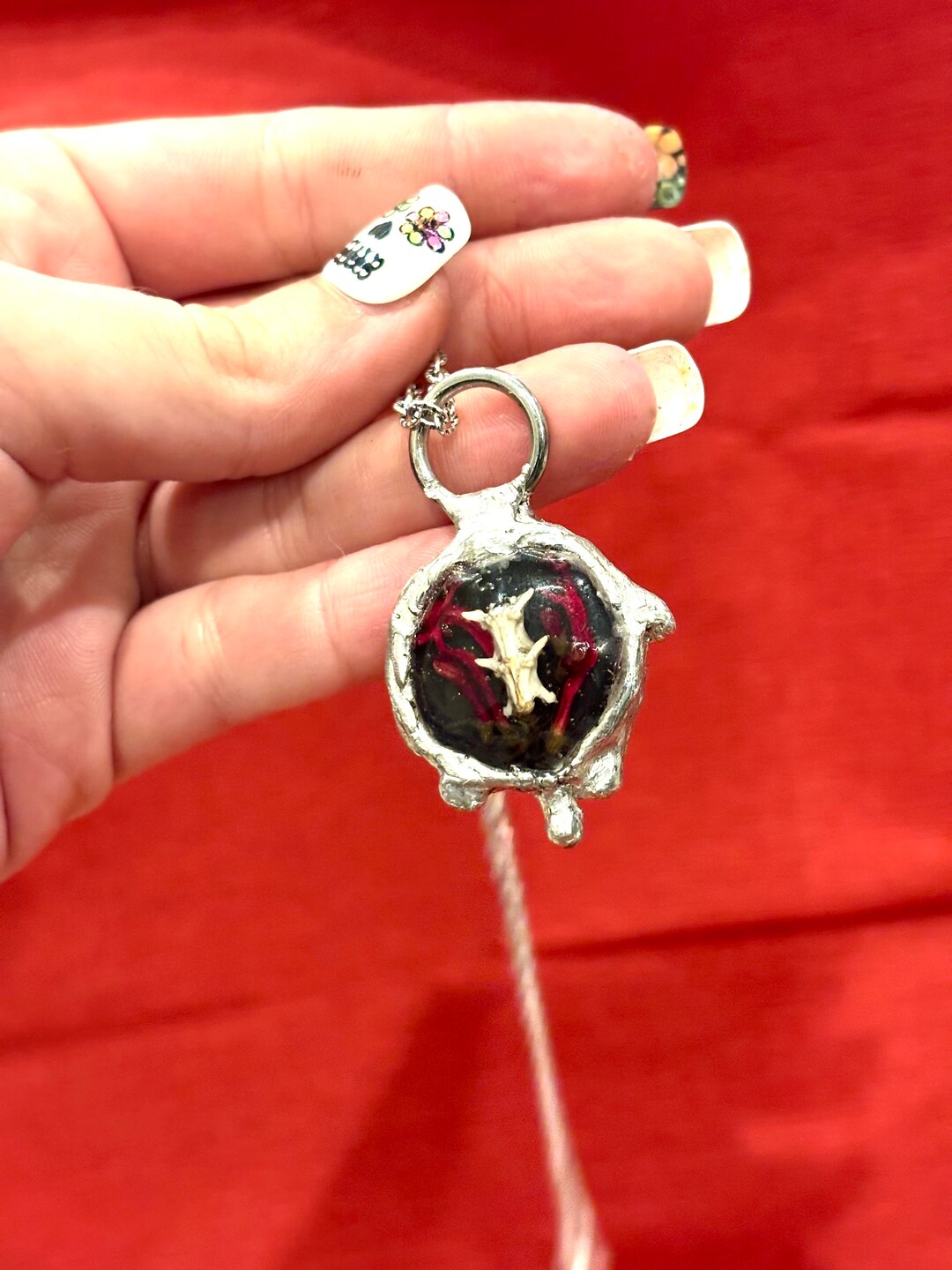 Dripping Snake Vertebrae Pendant (hand Soldered-one of a Kind) Circle ...