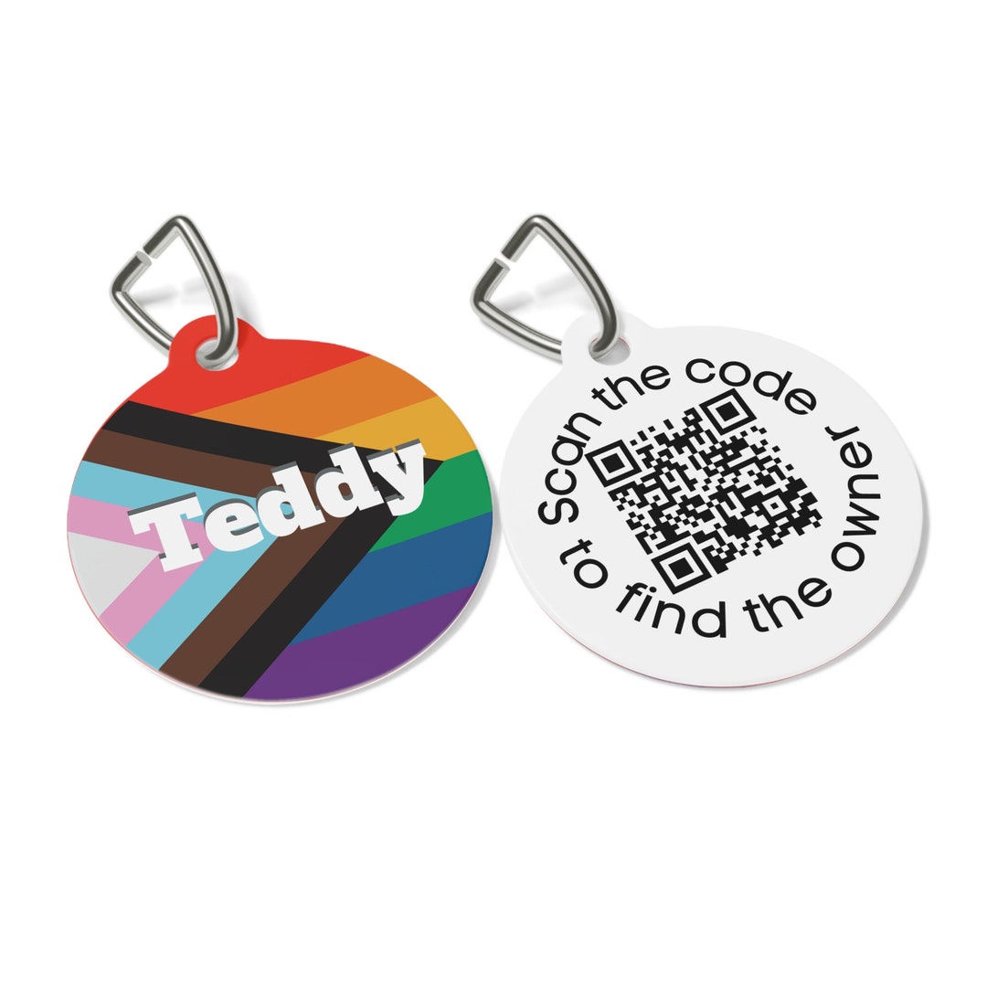 Rainbow QR Code Pet ID Tag For Dogs And Cats Powered By Pingtags Etsy rainbow-qr-code-pet-id-tag-for-dogs-and-cats-powered-by-pingtags-etsy