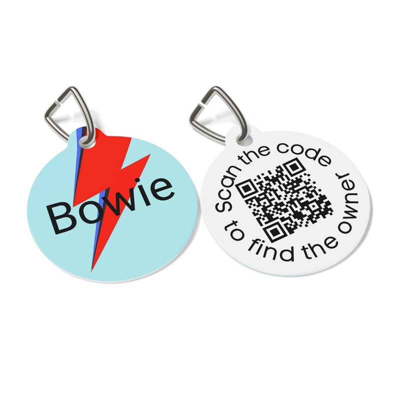 Ziggy Stardust QR Code Pet ID Tag for Dogs and Cats Powered by - Etsy