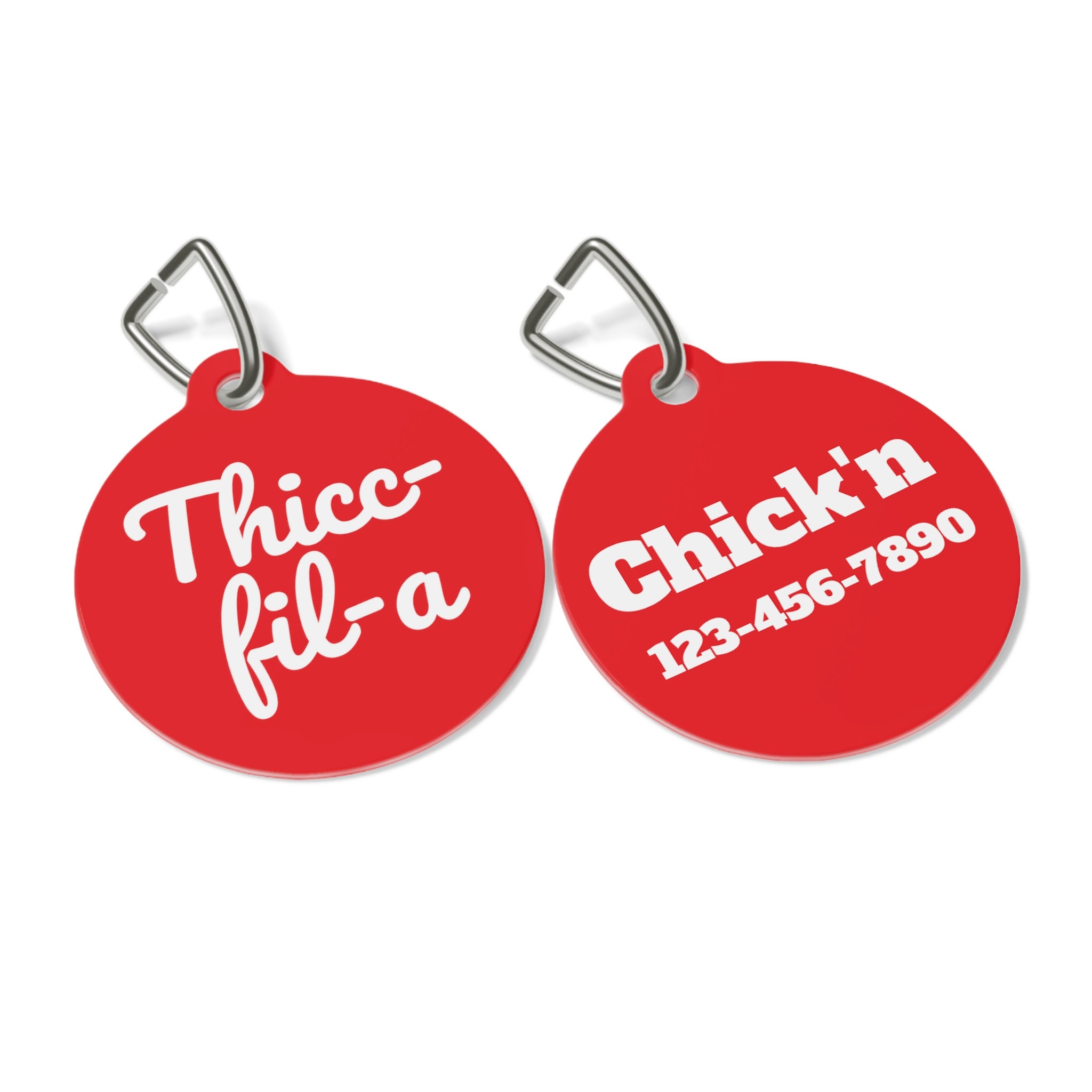 Thicc Fil A Funny Personalized Pet Tag for Dogs and Cats - Etsy