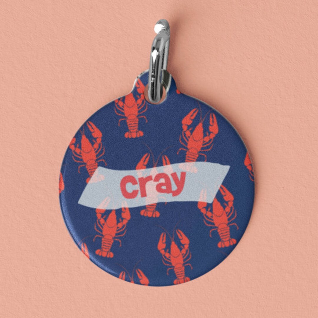 CRAY Crawfish Print Personalized Engraved Pet ID Tag for Dogs and Cats ...