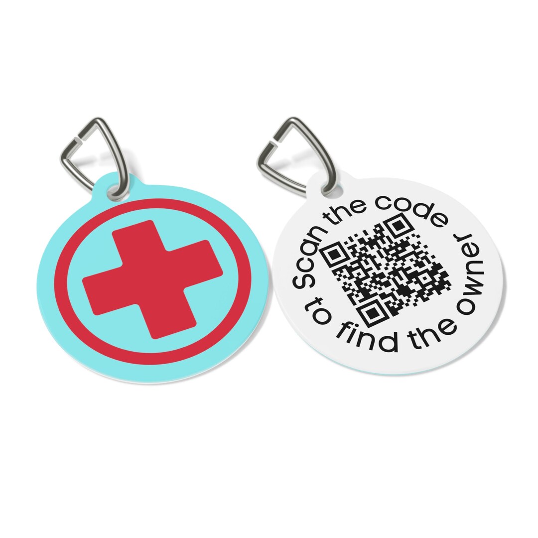 Medical Symbol QR Code Pet ID Tag for Dogs and Cats Powered by Pingtags ...