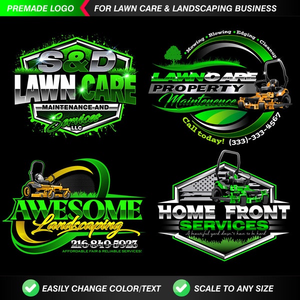 Yard Lawn Mower Landscaping Logo - Etsy