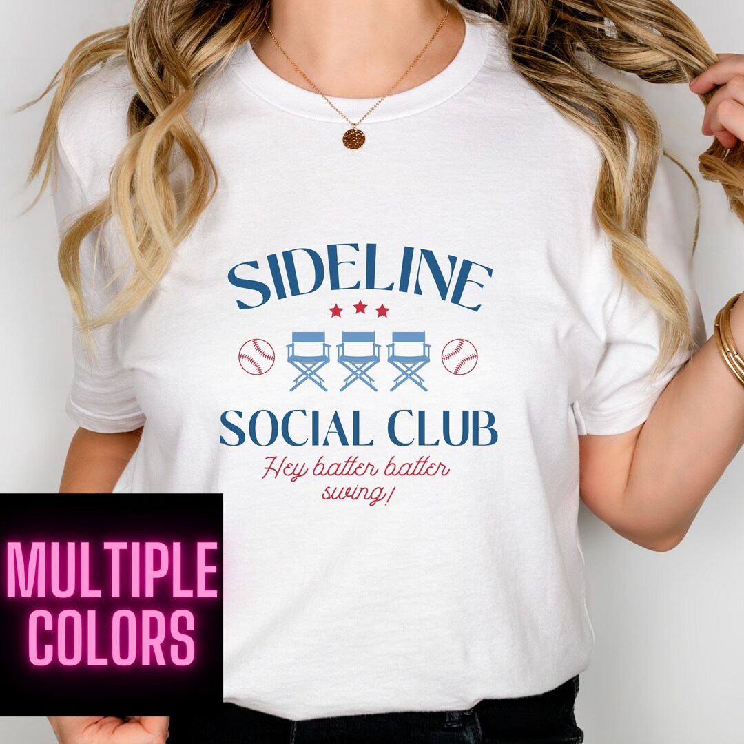 Baseball Shirt, Sideline Social Club Tee, Available in Multiple Colors ...