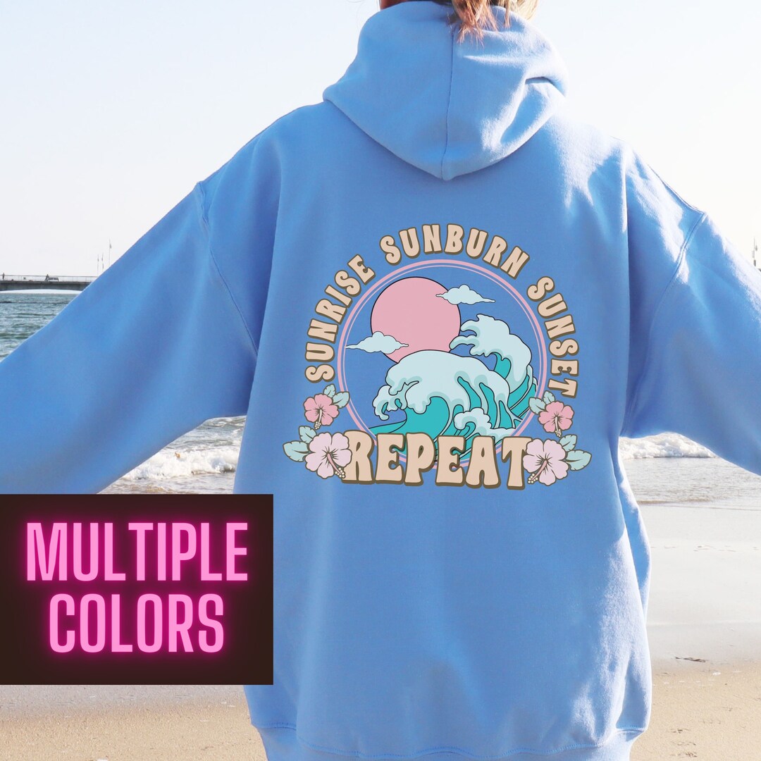 Ocean Beach Hoodie Summer Vibes Oversized Beach Sweatshirt Available