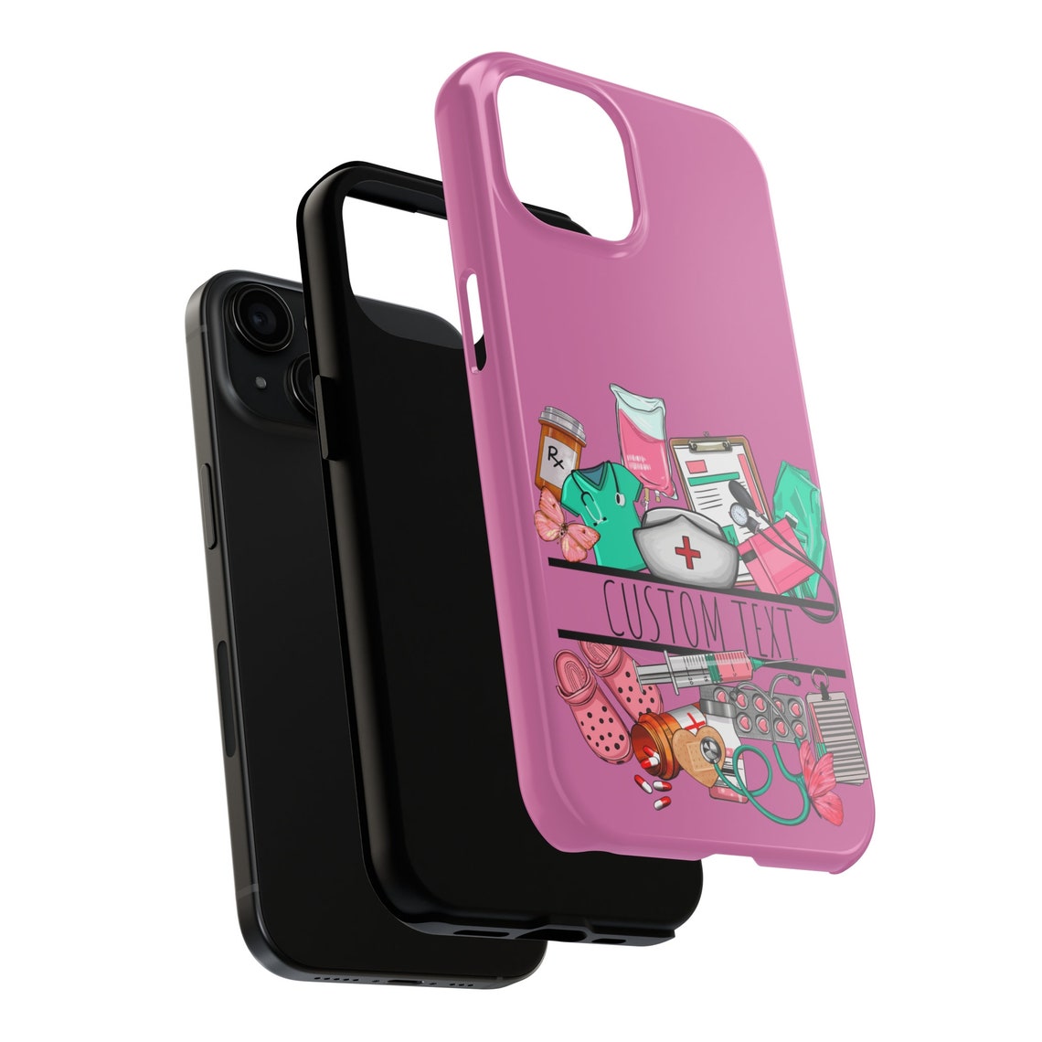 Custom Nurses Phone Case, Three Text Style Options - Multiple Colors ...
