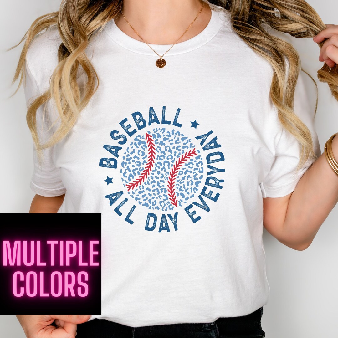 Baseball Shirt, Unisex Cheetah Print Baseball All Day Everyday Tee ...