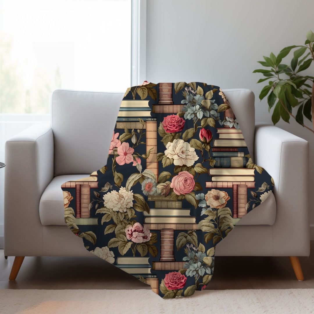 Book Blanket, Cottagecore Decor Lightweight Blanket, Gift for Reading ...