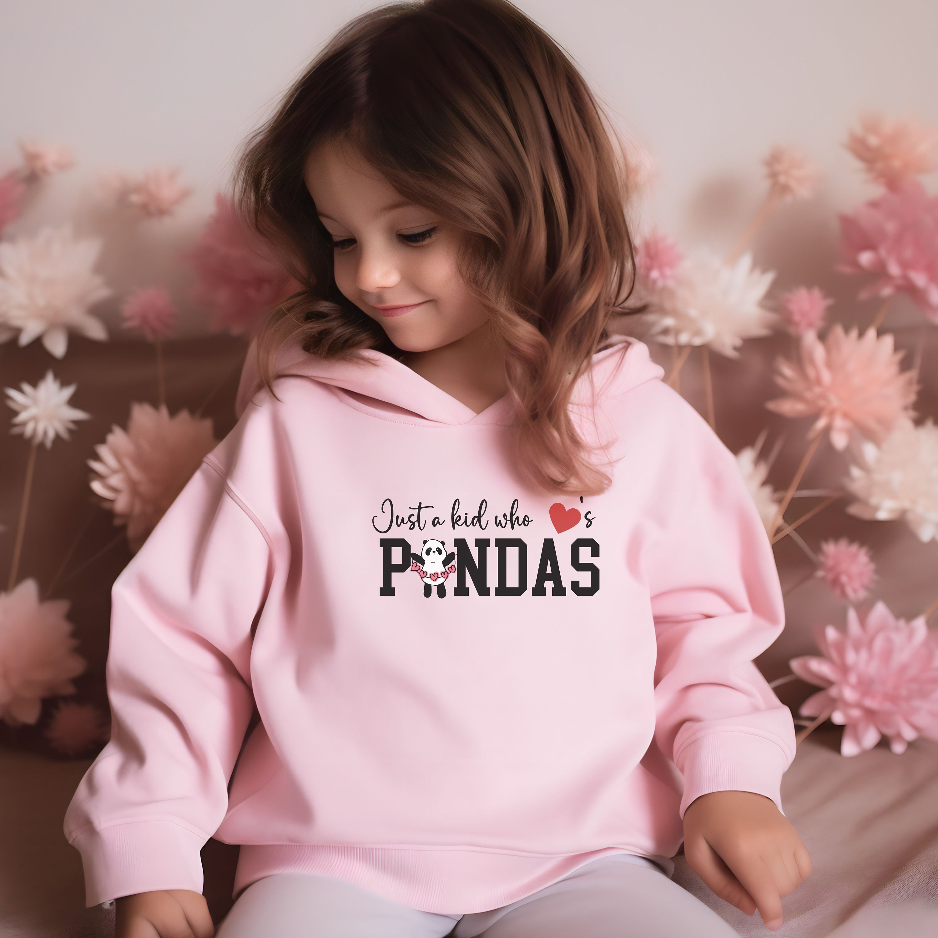 Kids Panda Sweatshirt: 'just a Kid Who Loves Pandas' Toddler & Youth ...