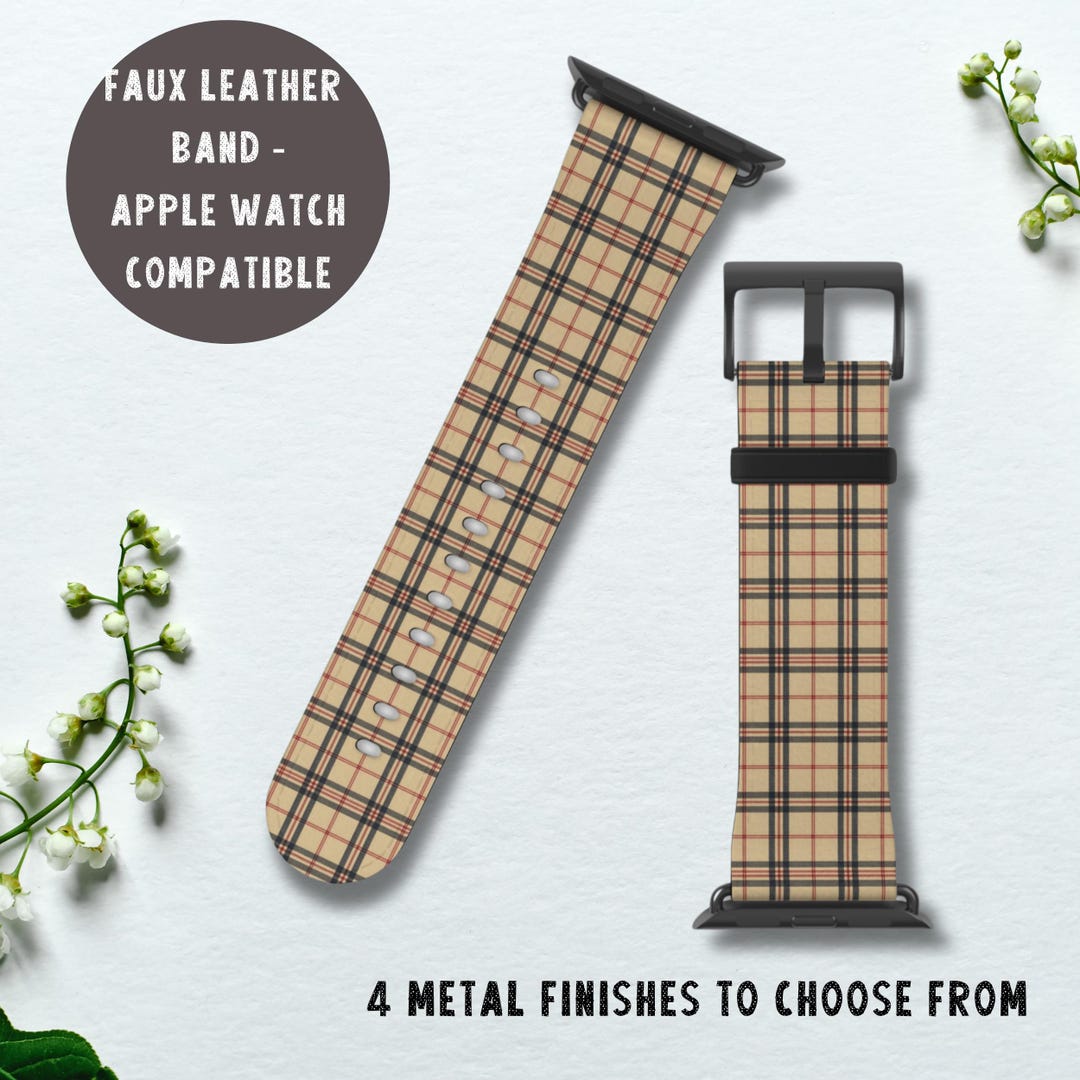Tartan Plaid Watch Band, Faux Leather, Compatible With Apple Watch ...