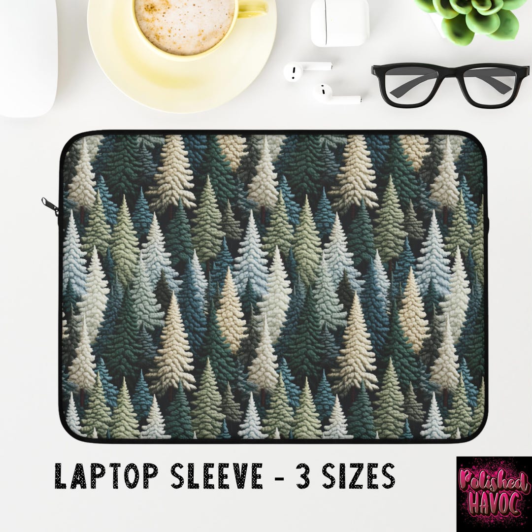 Trees Landscape Laptop Sleeve, Faux 3d Printed Forest Design, Available ...