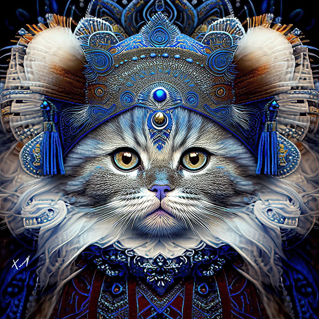 Sophisticats, Cat Emperor, Cat Decoration, Cat Print, Cat Digital Art ...