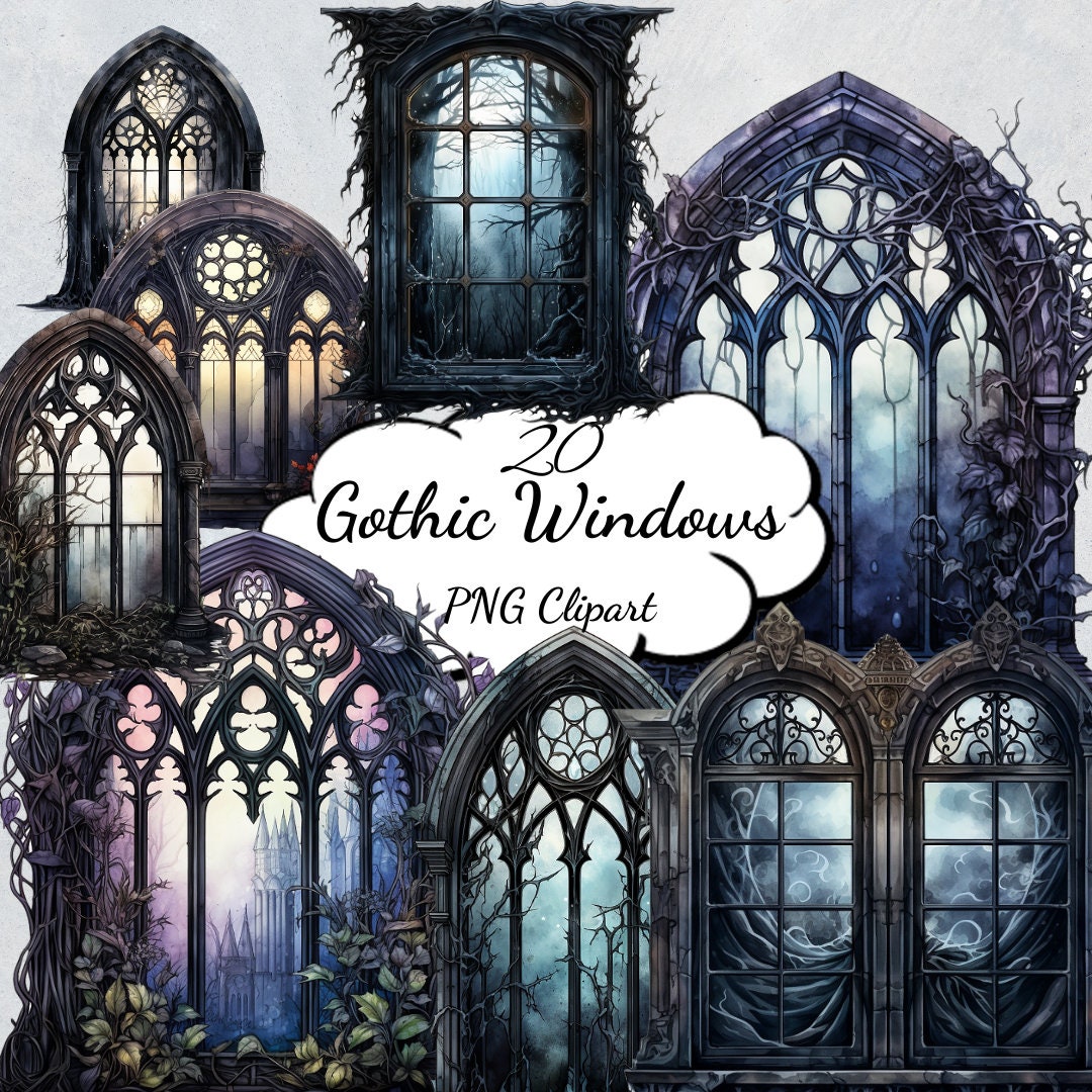 Gothic Window PNG Clipart for Sublimation Halloween Windows Graphic Art ...