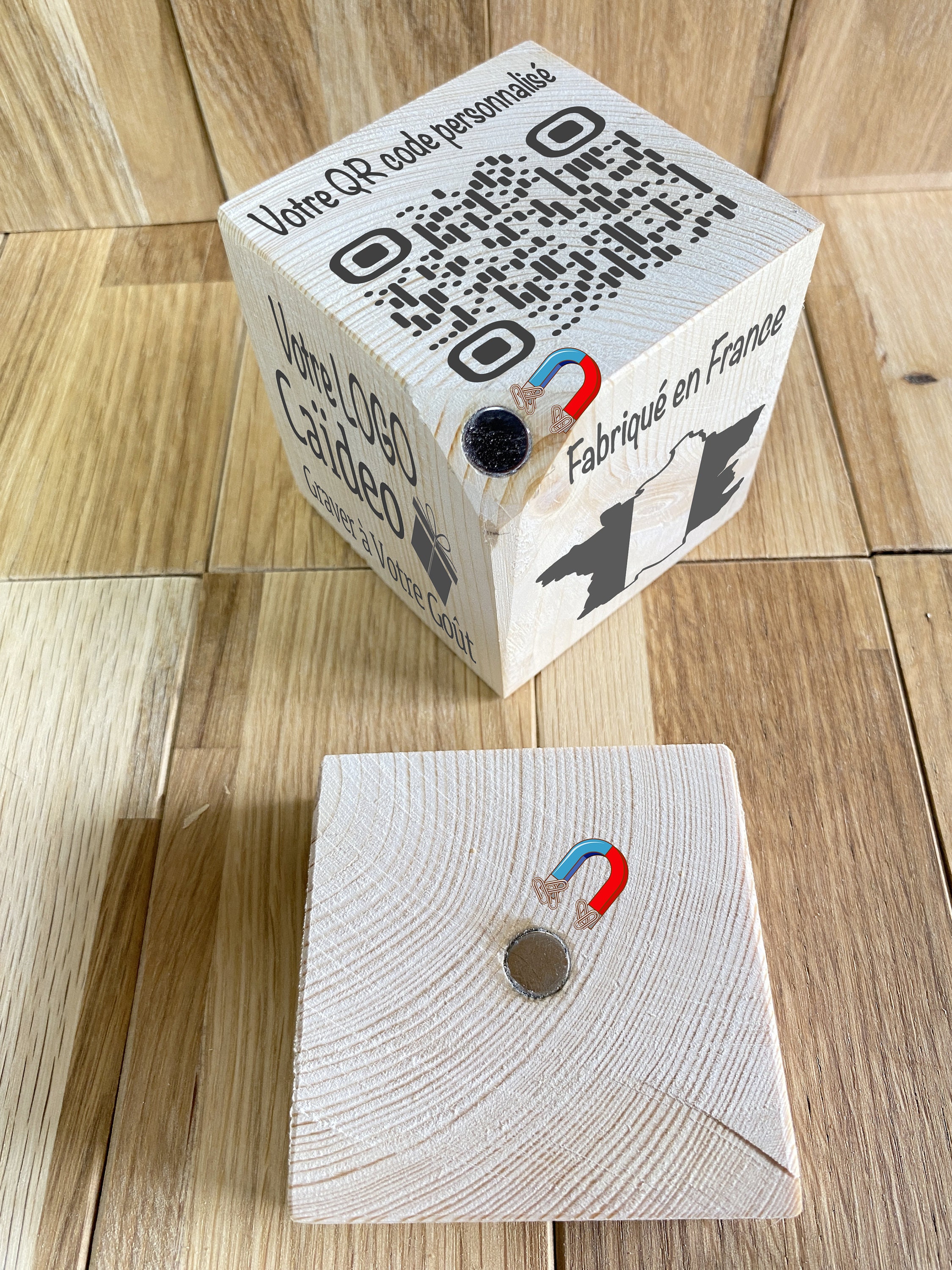 Custom Cube QR Codes With NFC, Personalized Engraving, Restaurant Logo ...
