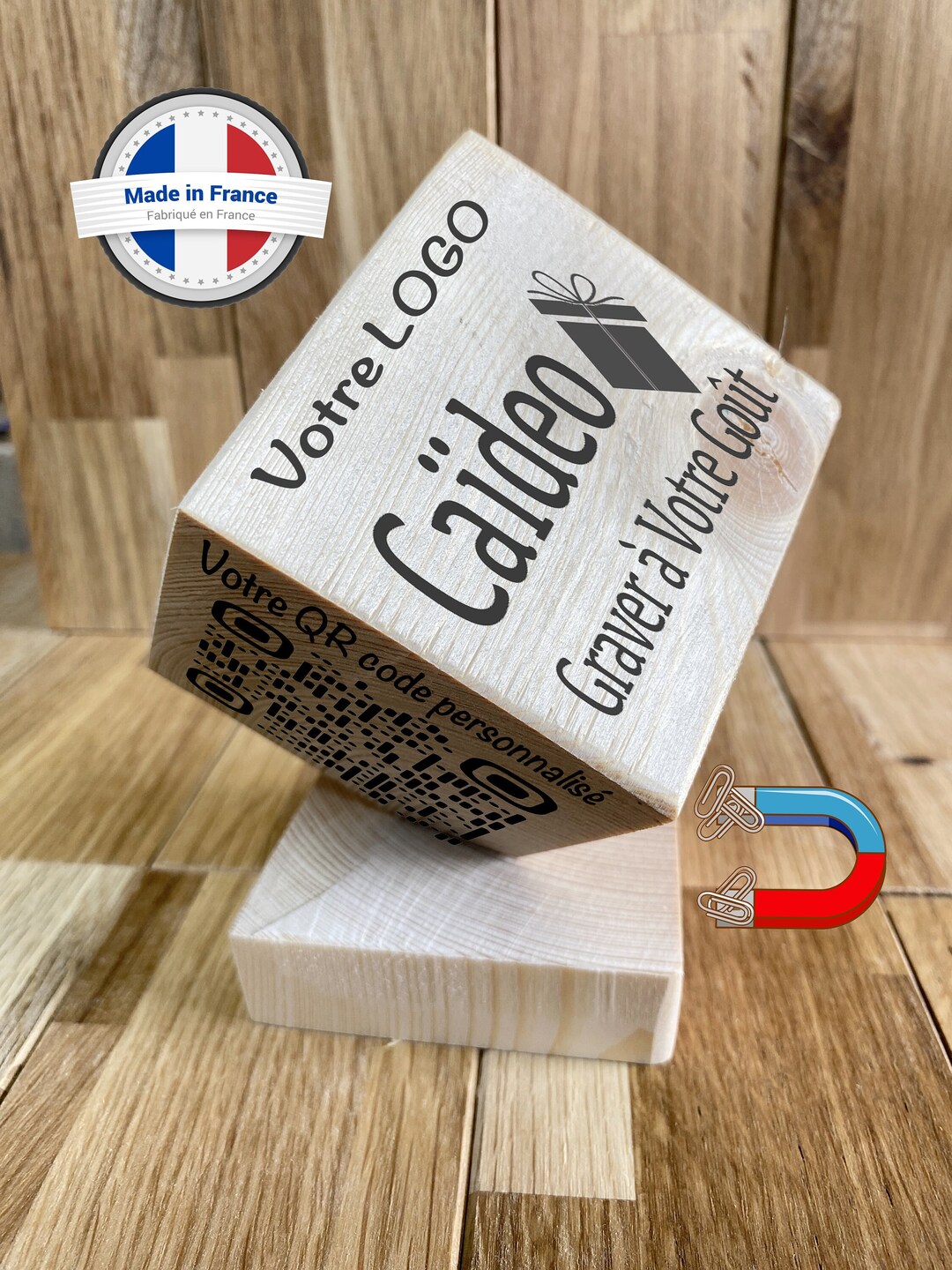 Custom Cube QR Codes With NFC, Personalized Engraving, Restaurant Logo ...