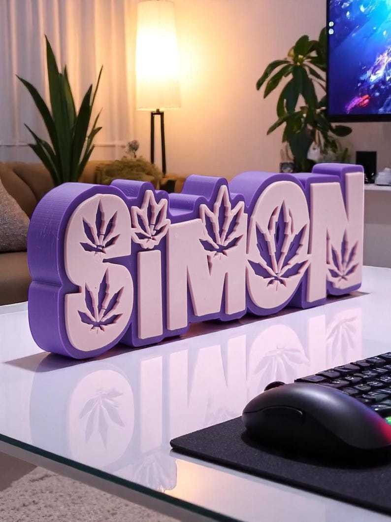 Weed Custom 3D Printed Nameplate : Personalized Desk Decor - Etsy