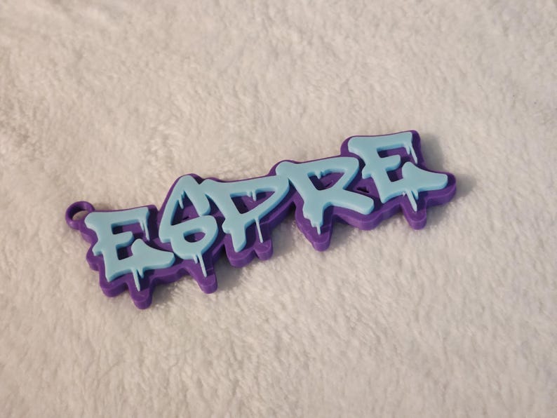 Graffiti Drip Custom 3D Printed Name Keychain - Etsy