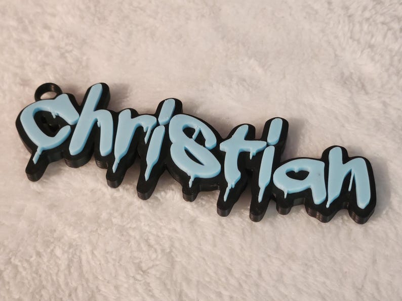 Graffiti Drip Custom 3D Printed Name Keychain - Etsy