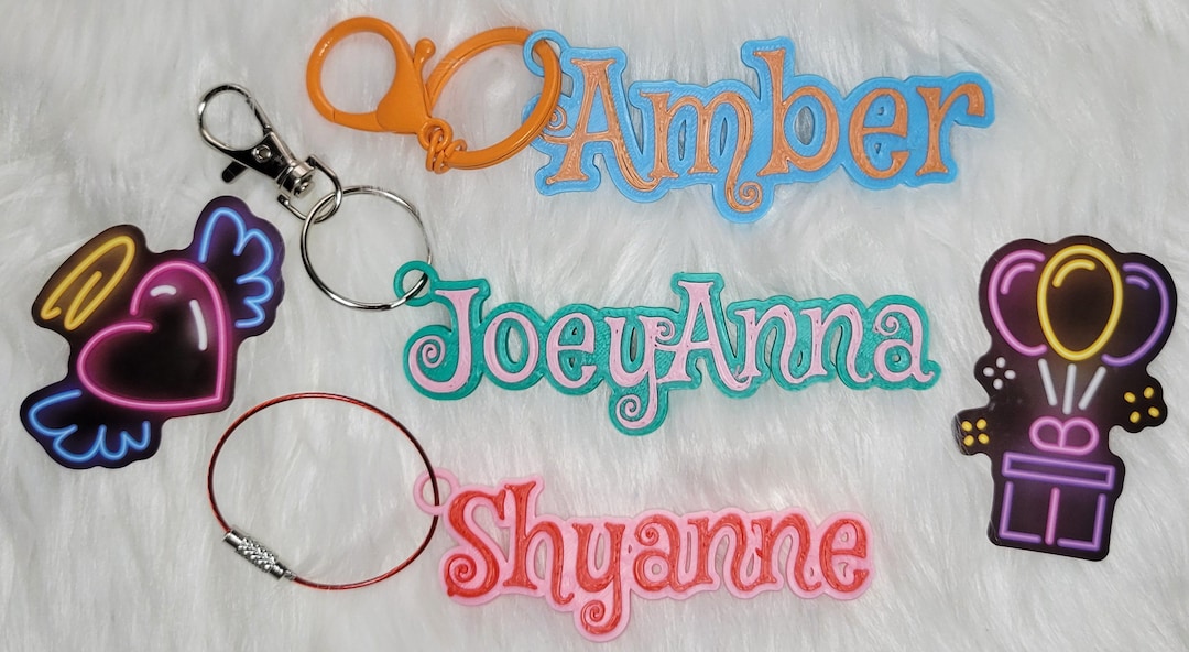 Wonka Custom 3D Printed Name Tag, Personalized Name Tag, Name Keychain ...