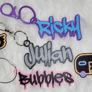 Graffiti Drip Custom 3D Printed Name Keychain - Etsy