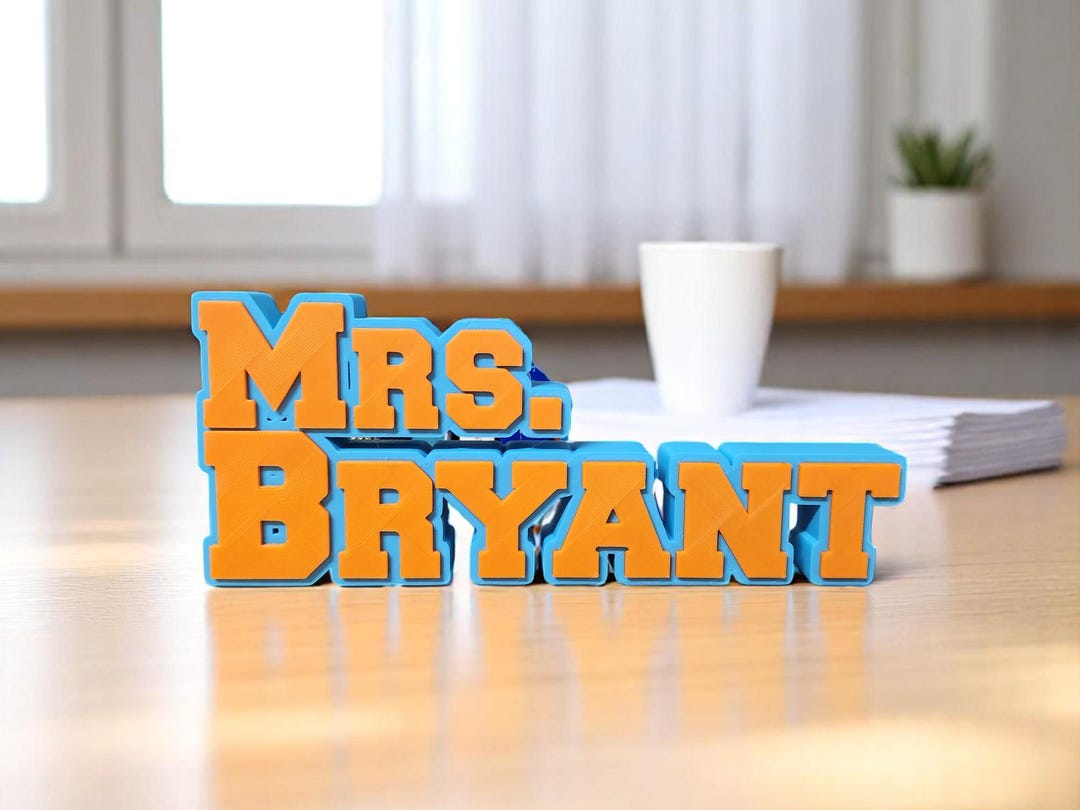 Varsity Custom 3D Printed Nameplate : Personalized Desk Decor - Etsy