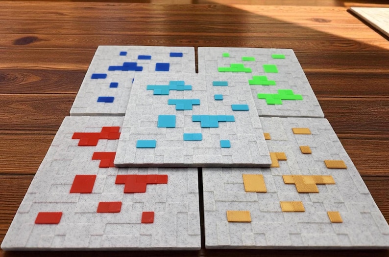 Minecraft Ore Coaster Set With Chest - Gamer Gift - 5 Block Coasters - Etsy