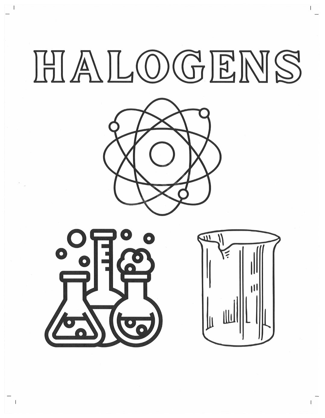 Halogen Chemistry Elements Coloring Pages - Digital Download Coloring ...
