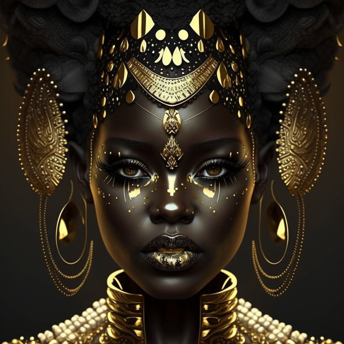 Beautiful Black Queen Art - Etsy