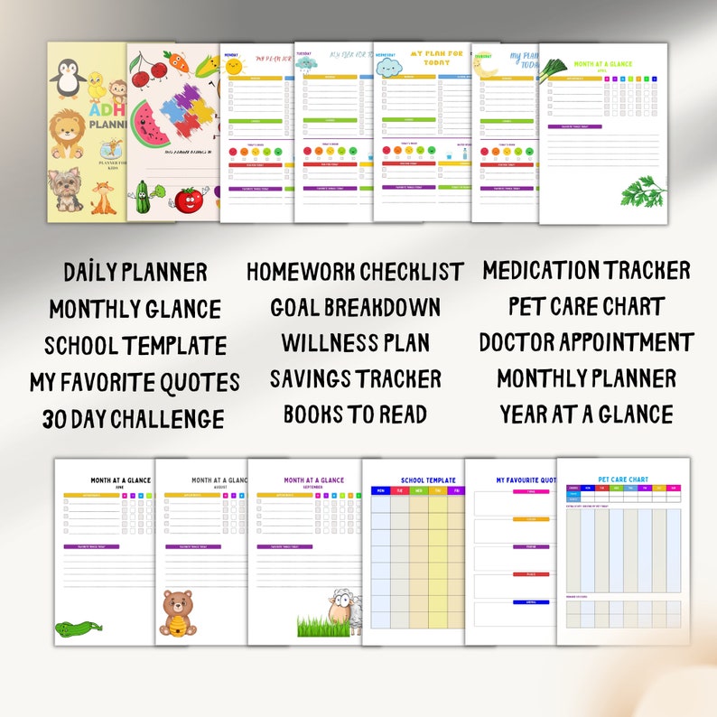 ADHD Planner for Kids ADHD Coping Skills Printable - Etsy