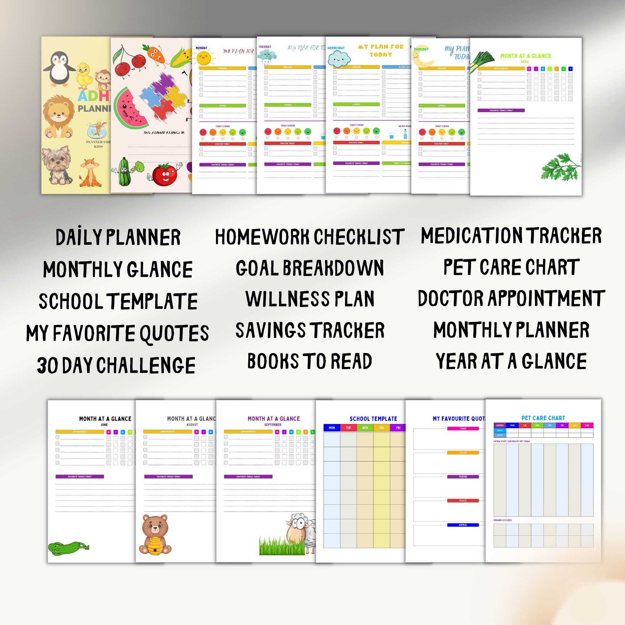 ADHD Planner for Kids | ADHD Coping Skills Printable | Executive ...
