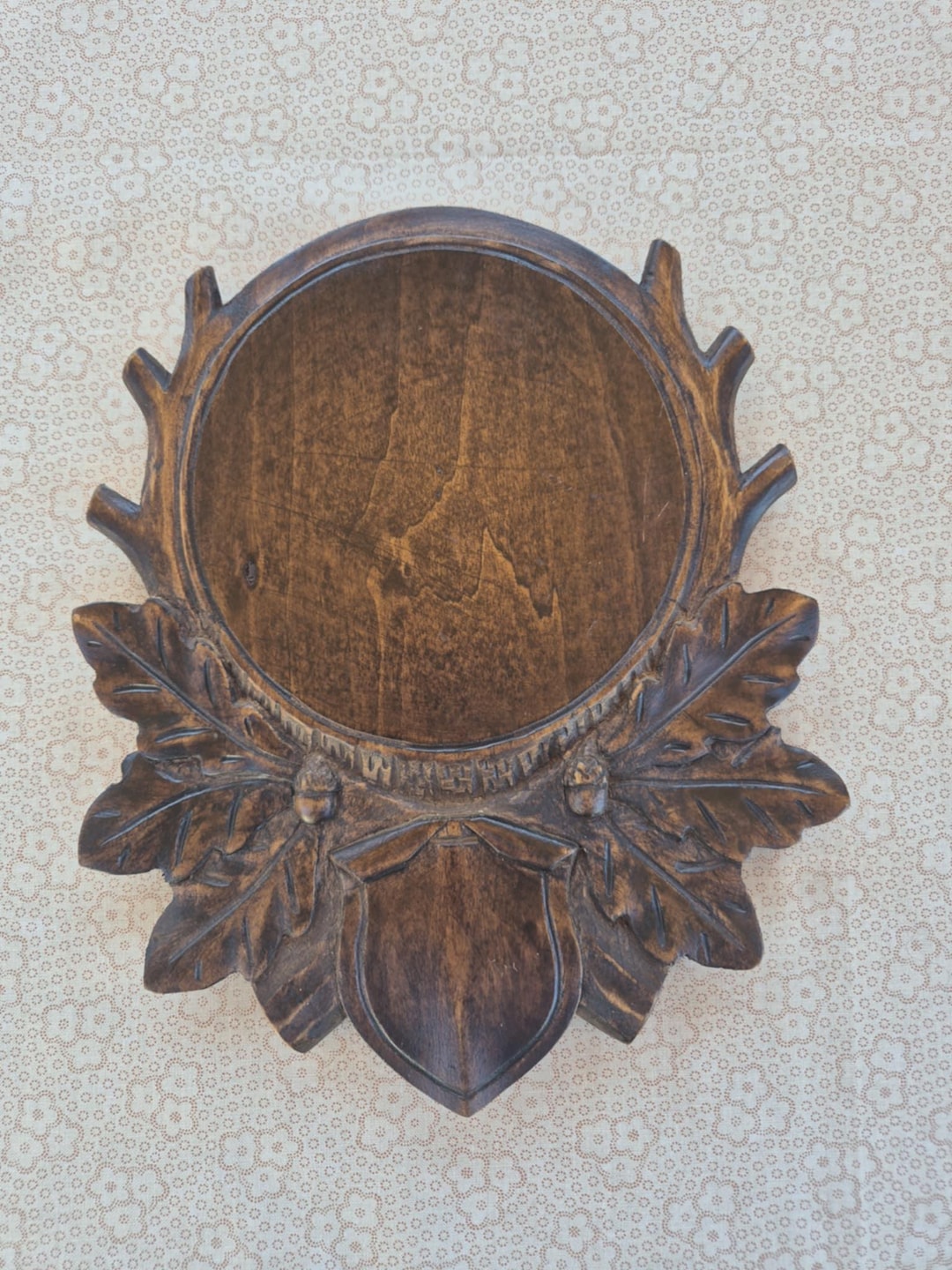 Hand-carved Wooden Antler Mount Plaque –hunting Lodge Decor - Linden ...