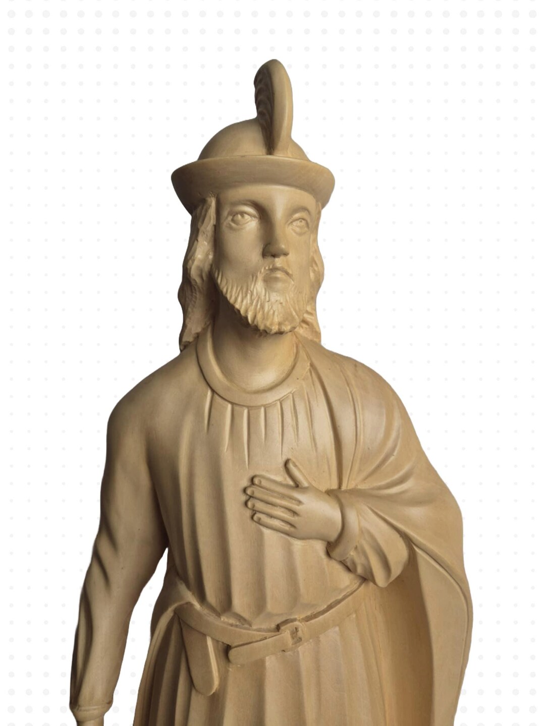 Saint Hubert Religious Statue, Hand-carved Saint Hubert Wooden Statue ...