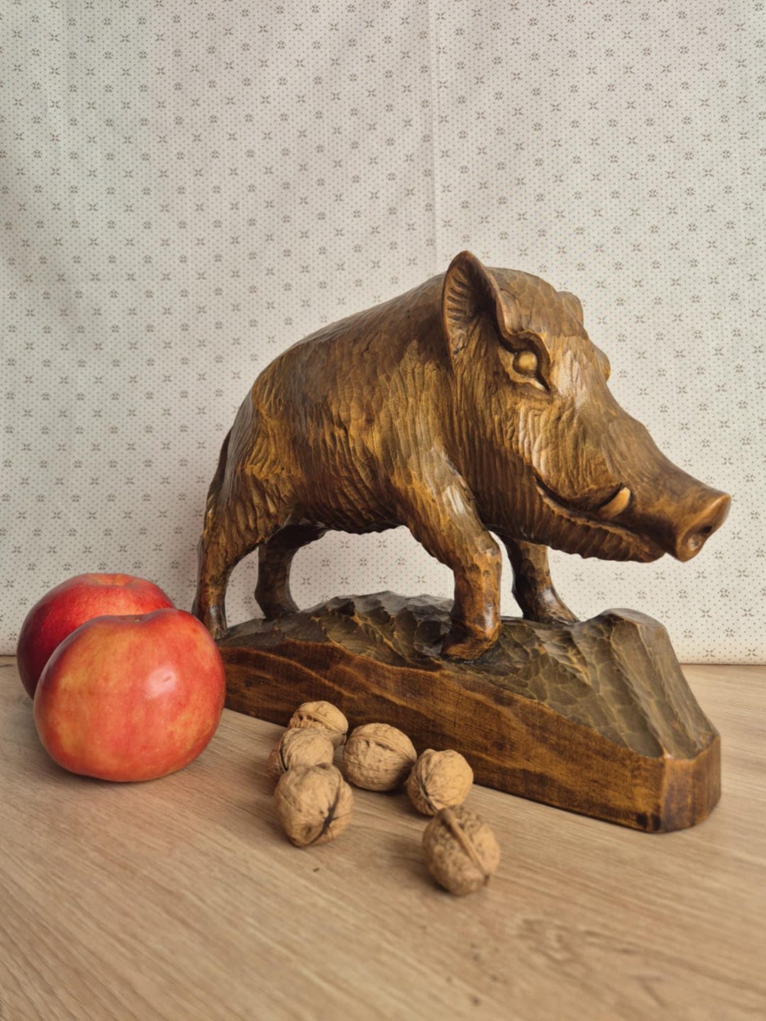 Boar, Wild Boar, Wooden Boar , Wood Sculpture, Linden Wood Statue, Gift ...