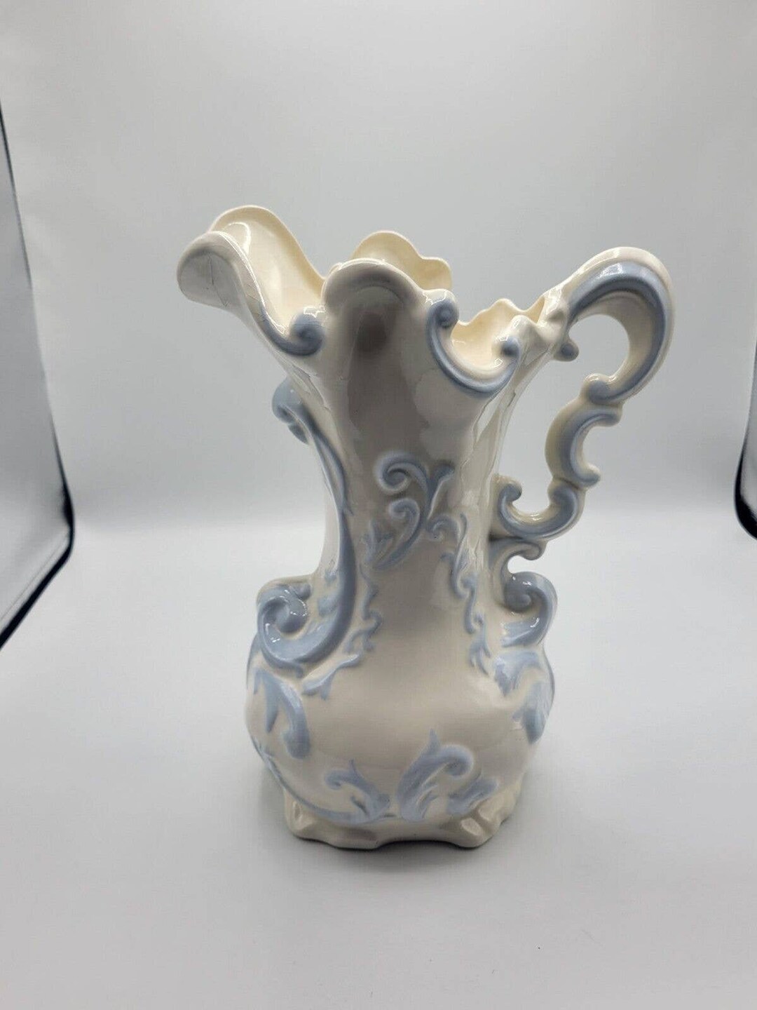 Stunning SMD French Provincial Pitcher White Blue Farmhouse - Etsy