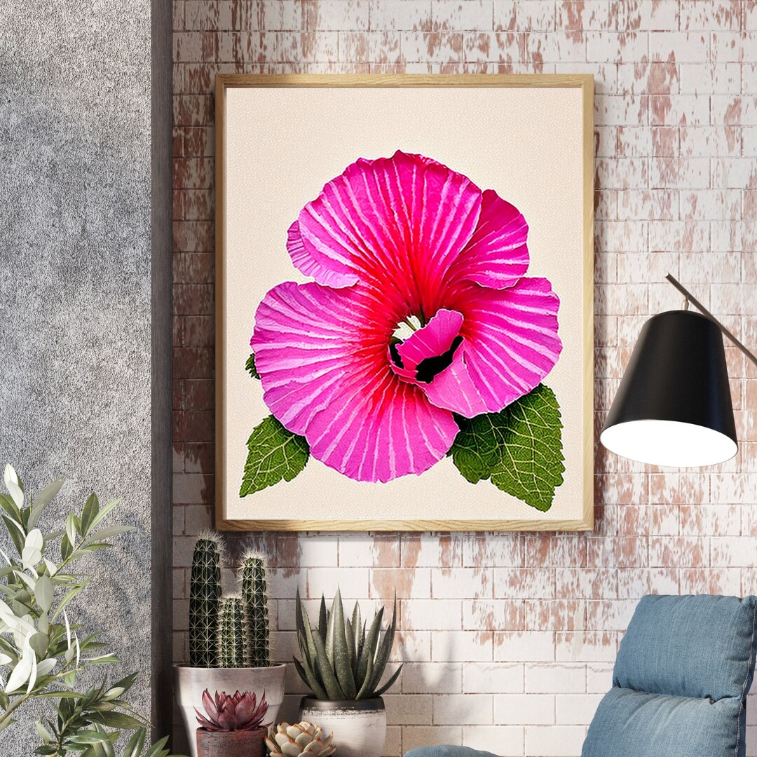 Hollyhocks Flower Printable Abstract Landscape Printable - Etsy