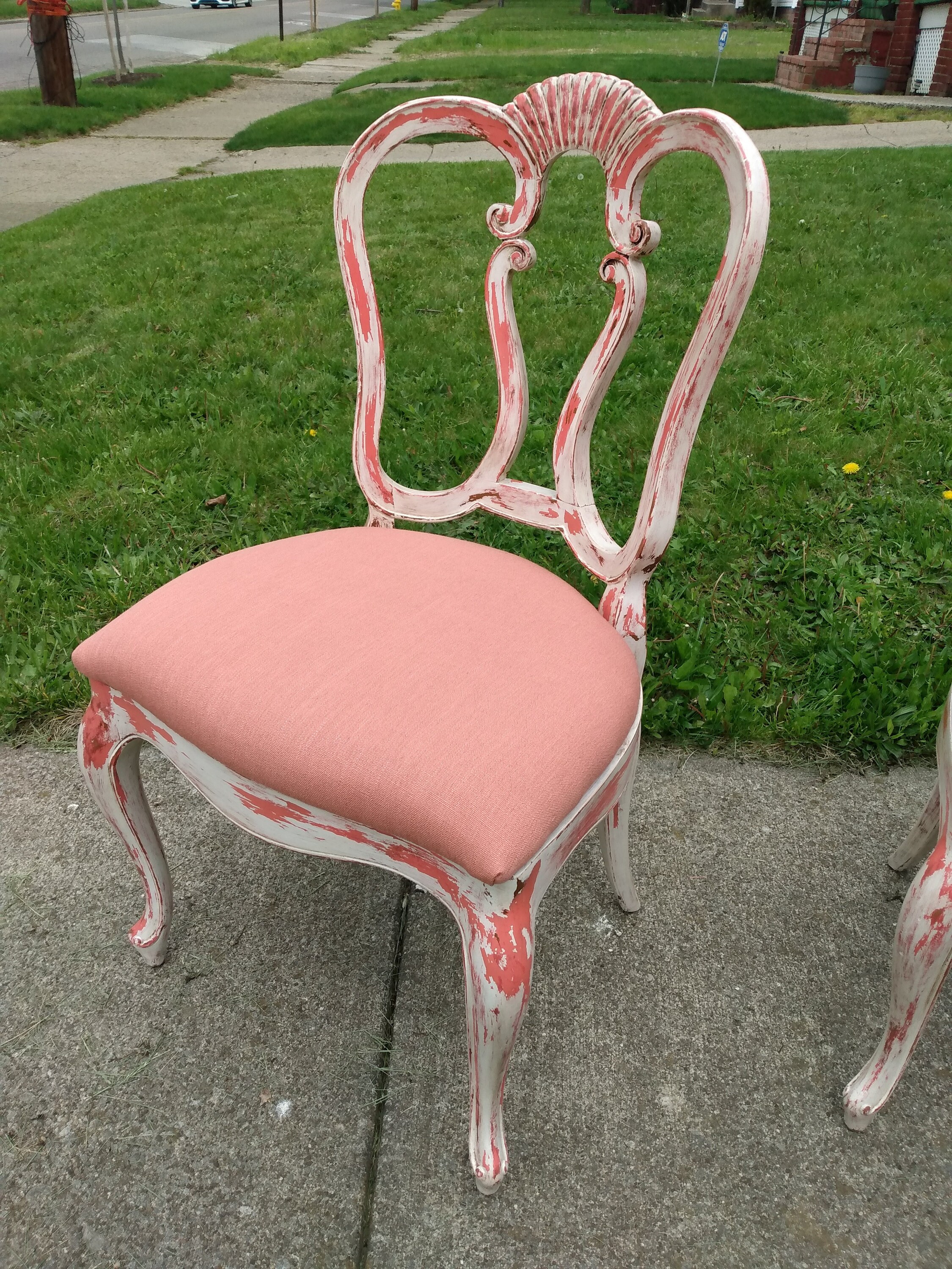 Set of 1920's Antique Painted Clamshell Back Wood Chairs - Etsy