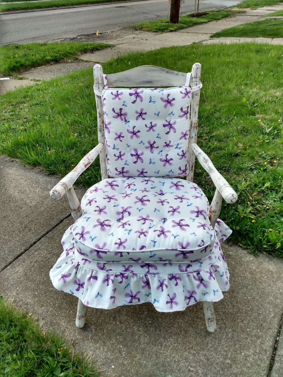 Antique Hand Painted and Newly Upholstered Cottage, Country, Farmhouse ...