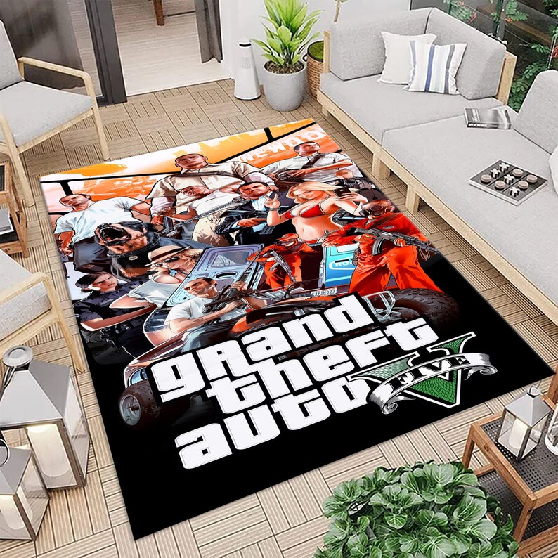 Grand Theft Auto Rug, GTA San Andreas Rug, GTA Rug, Popular Game Rug ...