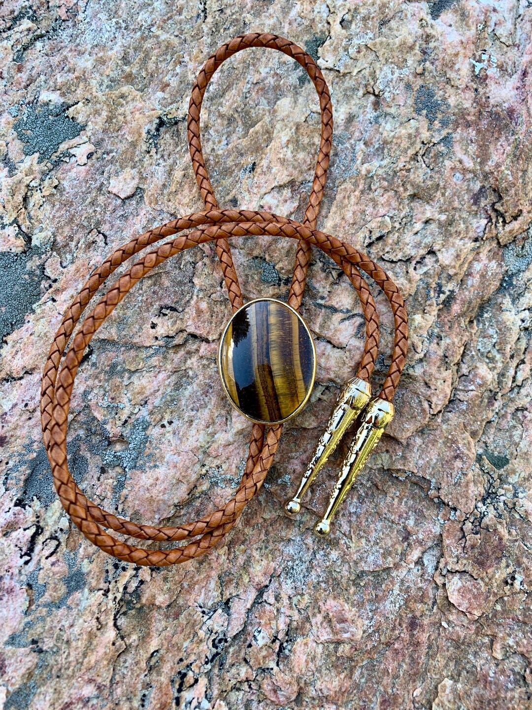 Gold Tiger Eye Bolo Tie - Etsy