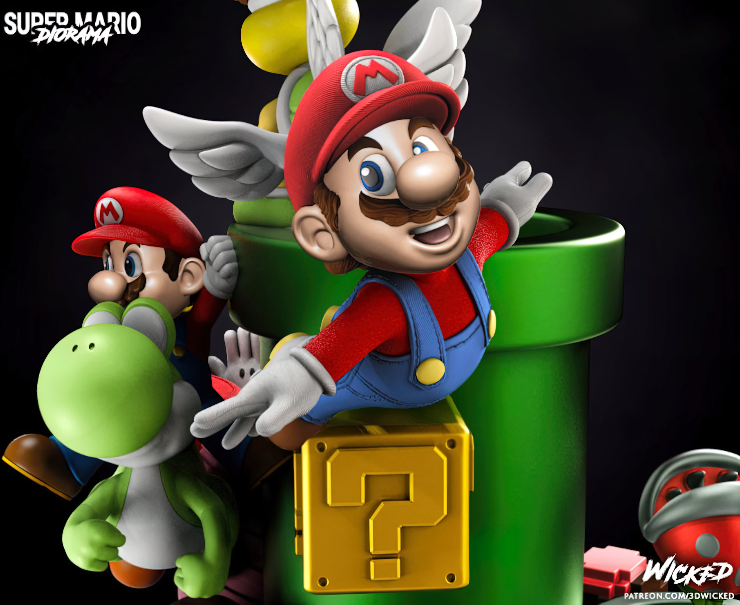 Super Mario Bros Diorama 3D Printed Unpainted DIY/RAW - Etsy