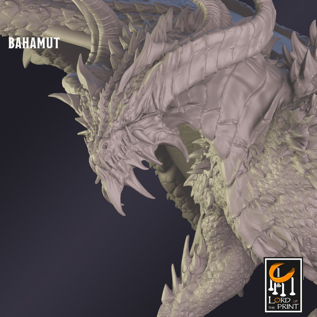 Bahamut King of Metallic Dragons and Champion of Good 3D - Etsy